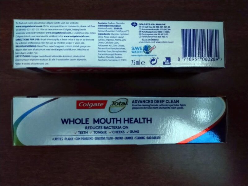イギリス 歯磨き粉 Colgate Total whole mouth health Advanced deep clean | かもめ ...