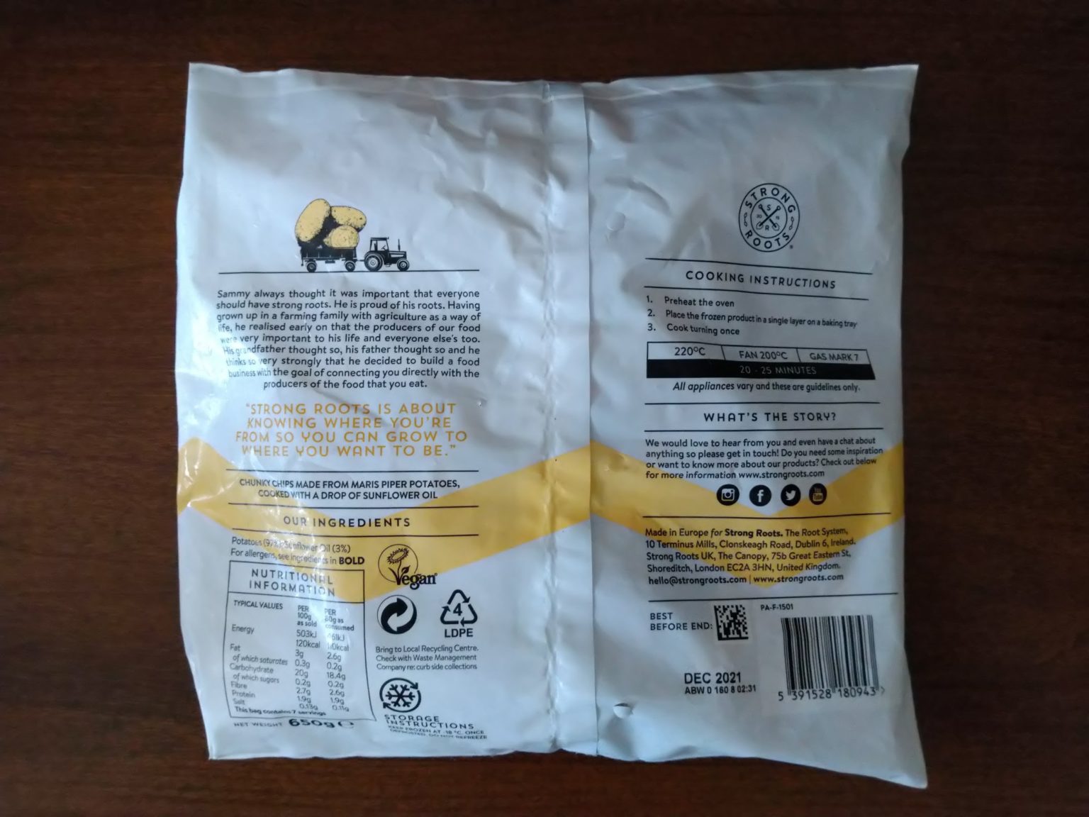 イギリス チップス（フライドポテト） STRONG ROOTS PROPER CHIPS | かもめらいおん 絵空事