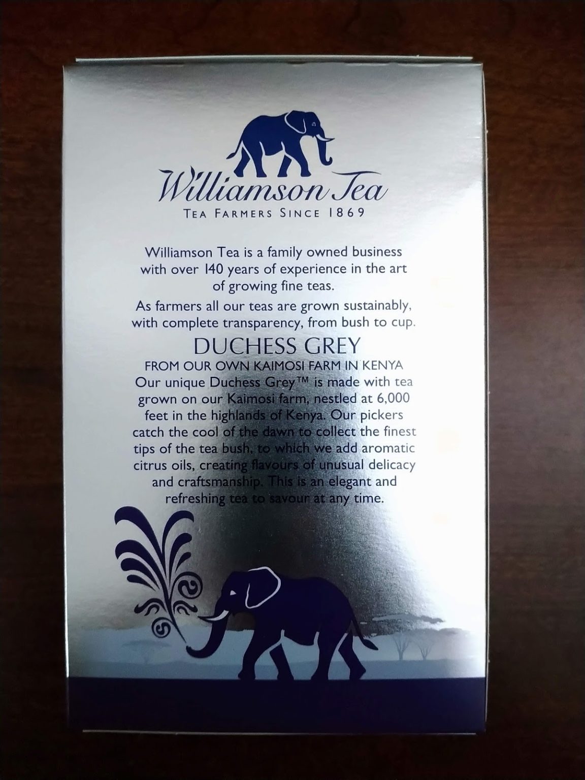 イギリス 紅茶 Williamson Tea DUCHESS GREY Elegant & Tangy Tea | かもめらいおん 絵空事