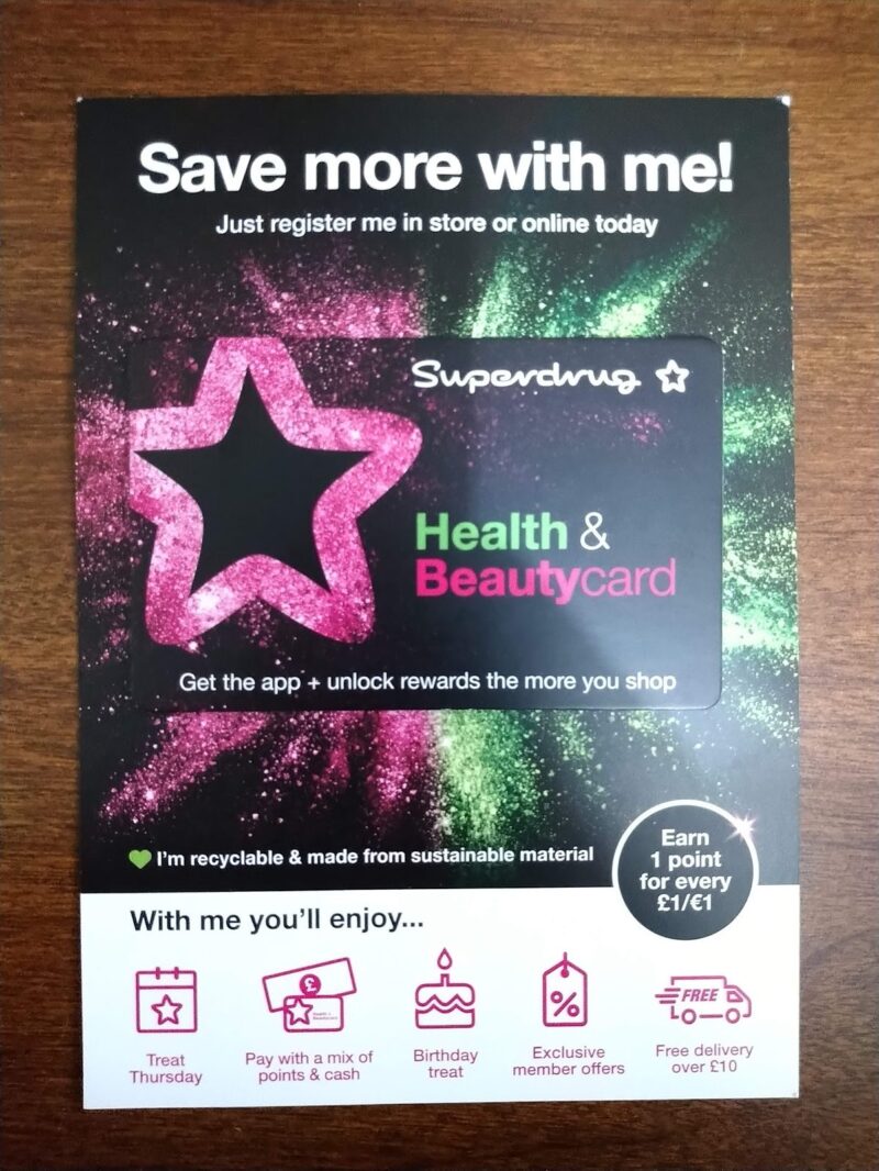 イギリス スーパードラッグ（Superdrug） 会員（ポイントカード） Health ＆Beautycard | かもめらいおん