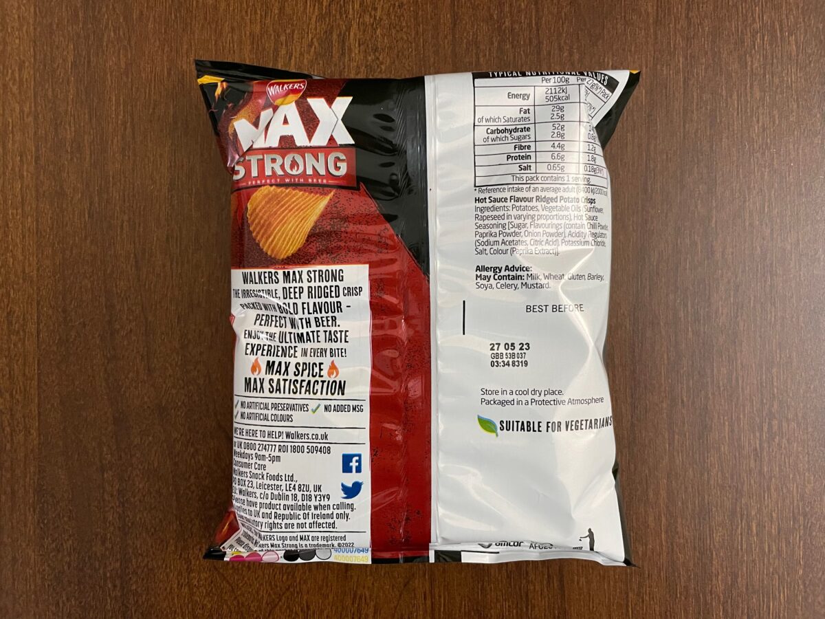 75点 イギリス ポテトチップス（クリスプス：Crisps） Walkers MAX Strong Perfect with beer Hot ...