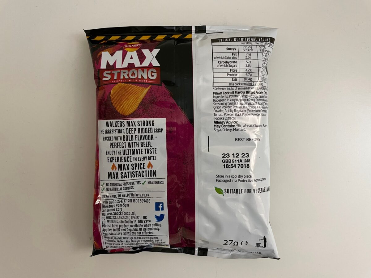 40点 イギリス ポテトチップス（クリスプス：Crisps） Walkers MAX Strong Perfect with beer ...